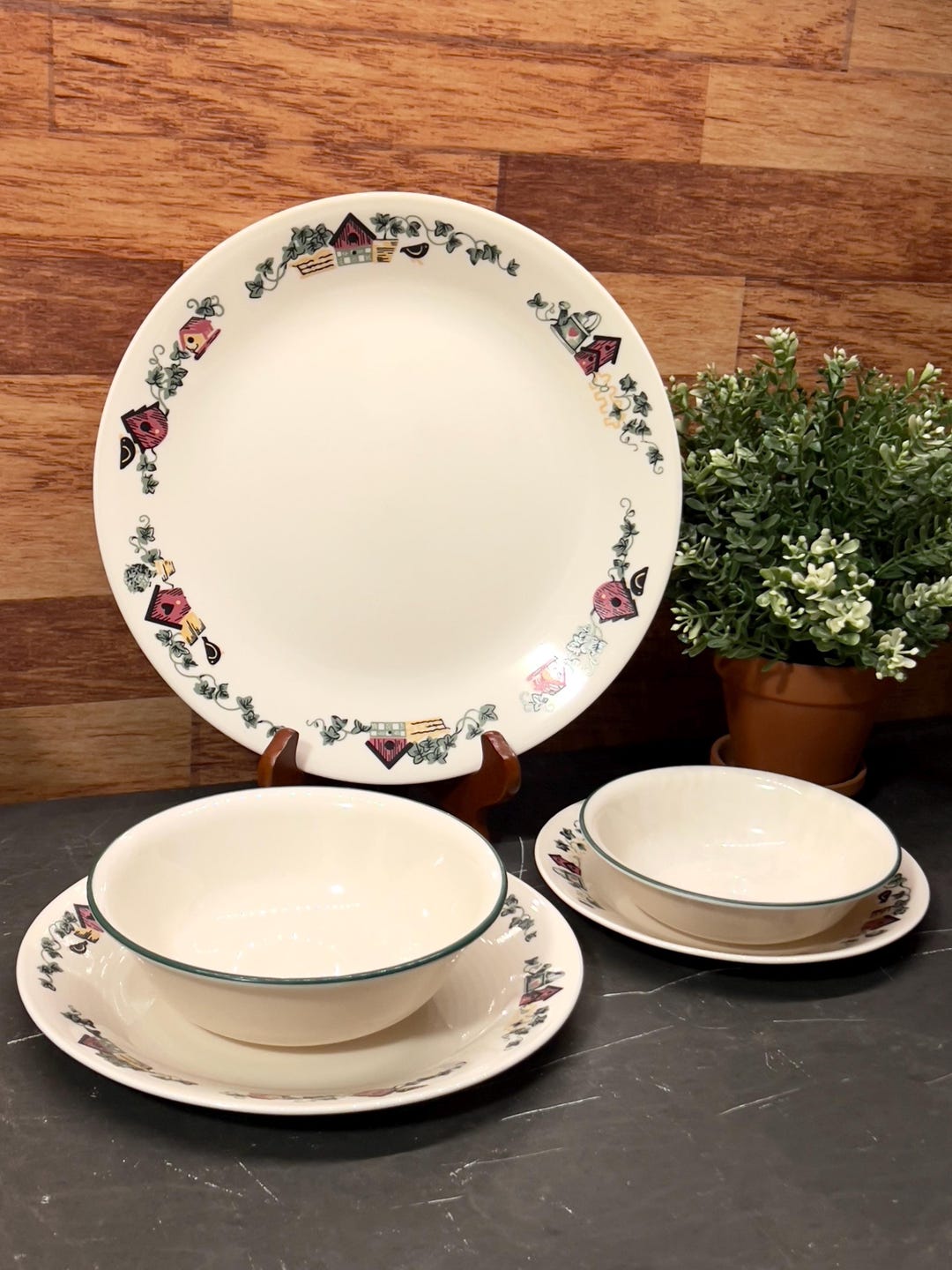 Vintage Corelle "garden Home Birdhouse" Set - 20 Pieces - Plates ...