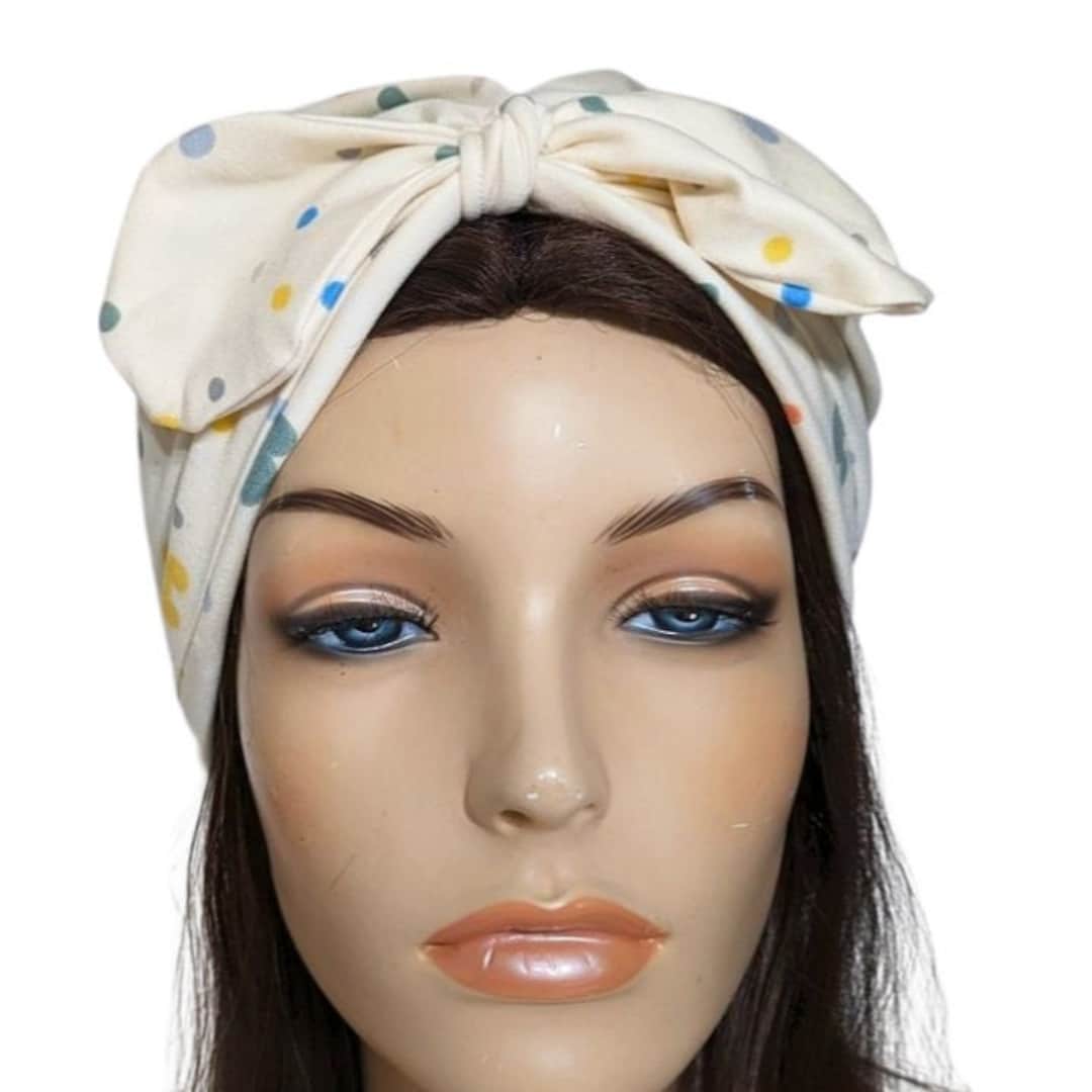 Pastel Mickey Mouse Ears Turban With Bow, Chemo Hat, Women's Alopecia ...