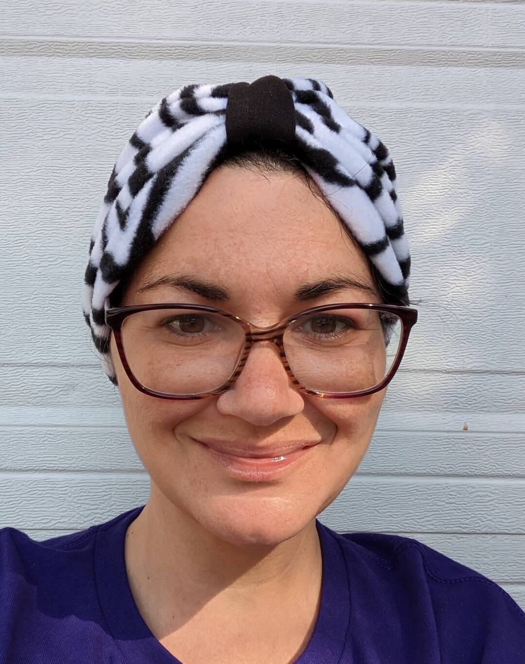 Fleece Chemo Hat, Black and White Zebra Print Turban, Women's Hat ...