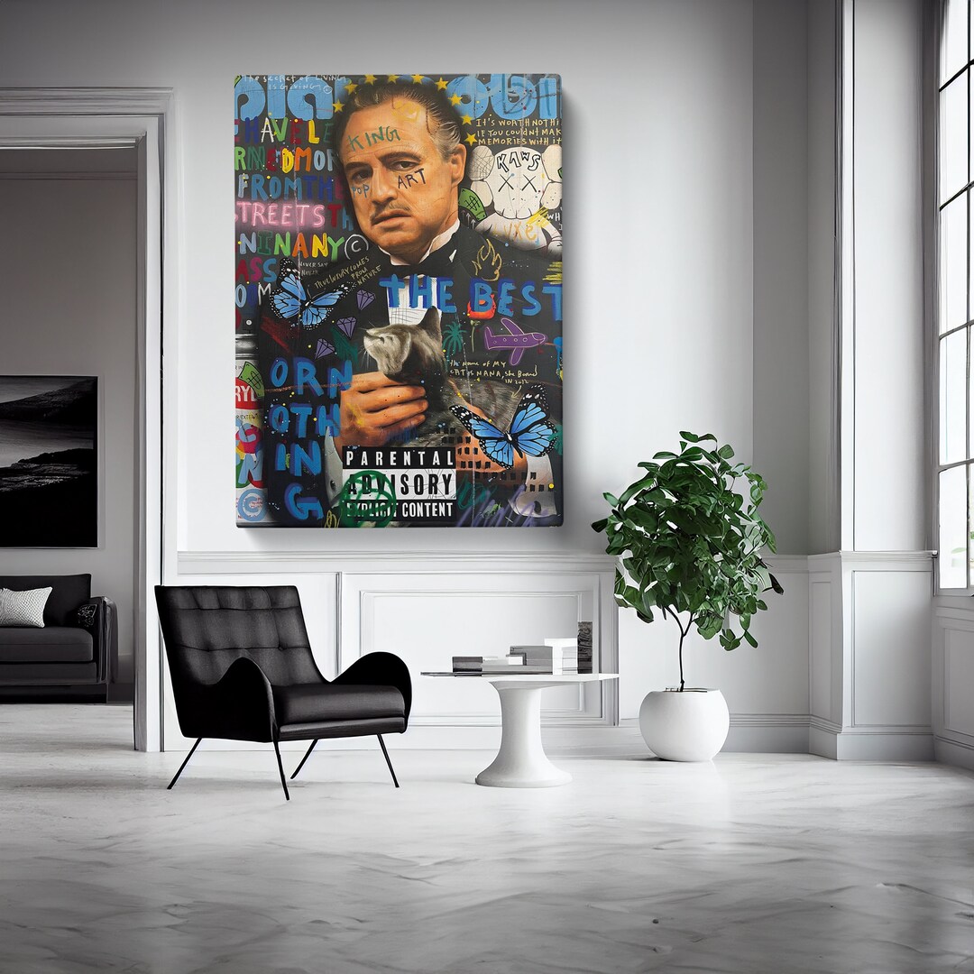 Famous Gangster Al Capone Wall Art, Banksy Style the God Father Canvas ...