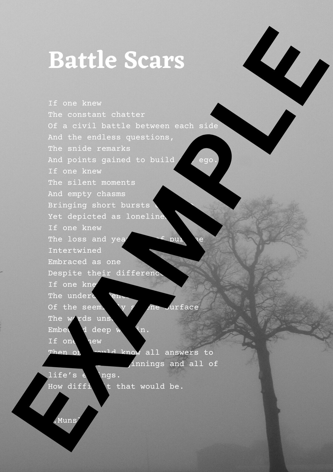 Battle Scars Poem Digital Print - Etsy