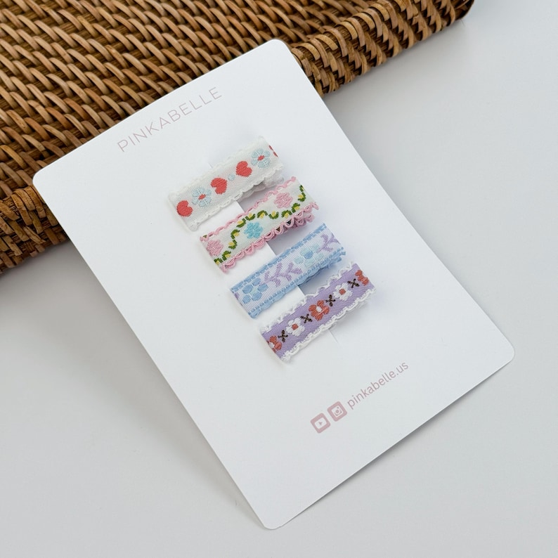 Floral Cotton Baby Hair Clips – Nonslip Alligator Clip, USA Handmade - Etsy