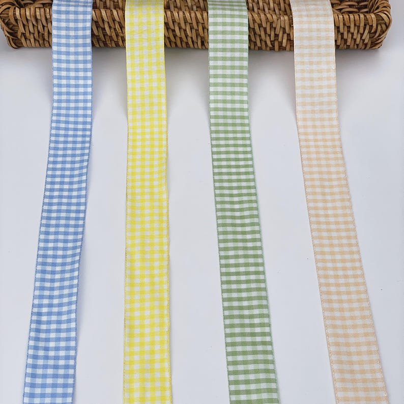 Pastel Gingham Ribbon: 1" Check Fabric for Crafts & Sewing - Etsy