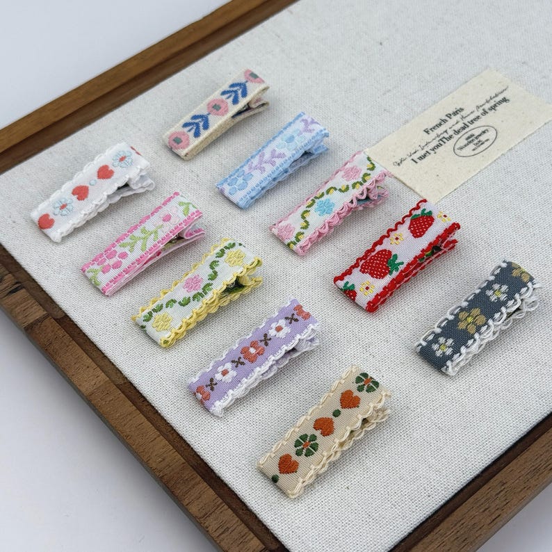 Floral Cotton Baby Hair Clips – Nonslip Alligator Clip, USA Handmade - Etsy