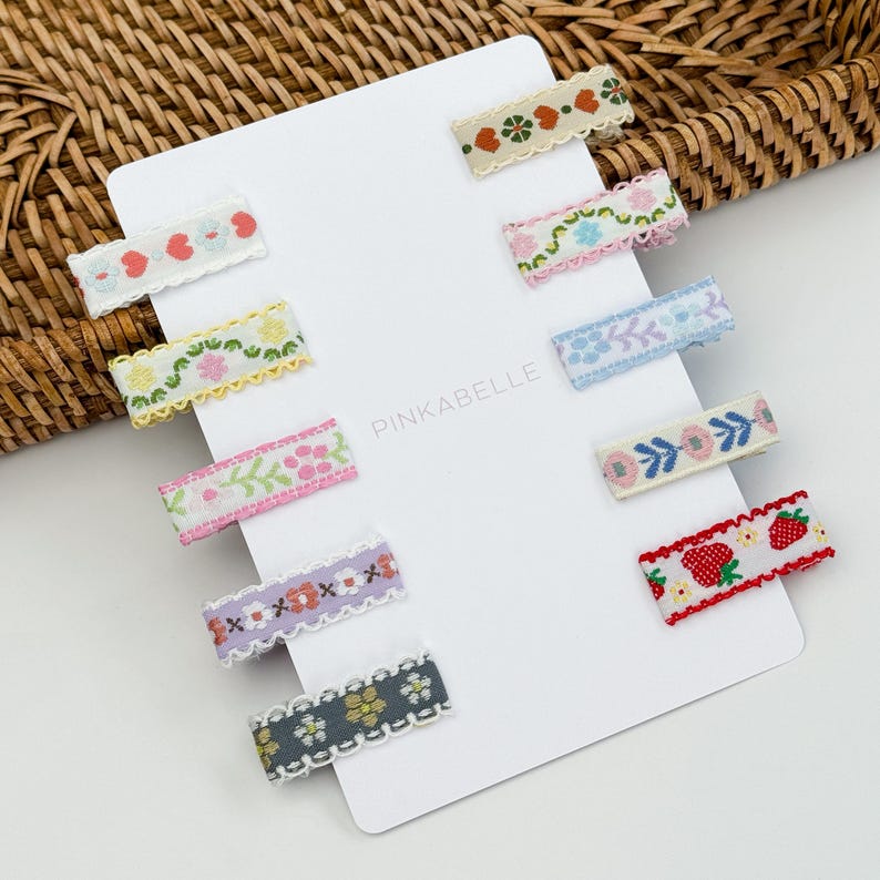 Floral Cotton Baby Hair Clips – Nonslip Alligator Clip, USA Handmade - Etsy