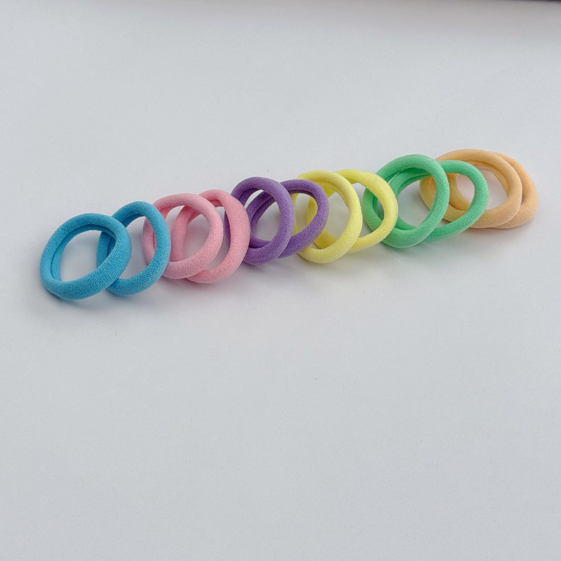 Pastel Color Elastic Hair Ties for Girls, Nylon Hair Elastics Hair ...