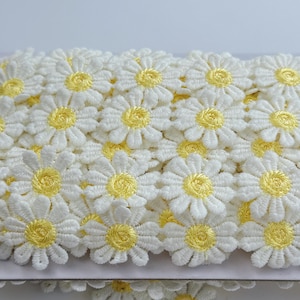 Daisy Trim, Daisy Lace Trim, Embroidered Lace Trim Daisy Flower Lace ...