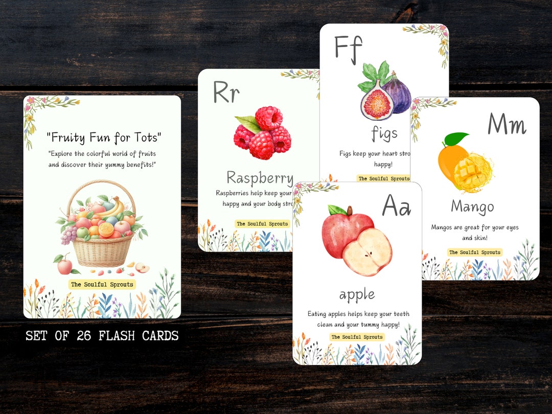 Educational Alphabet Fruit Cards for Kids: A-Z Learning Adventure With ...