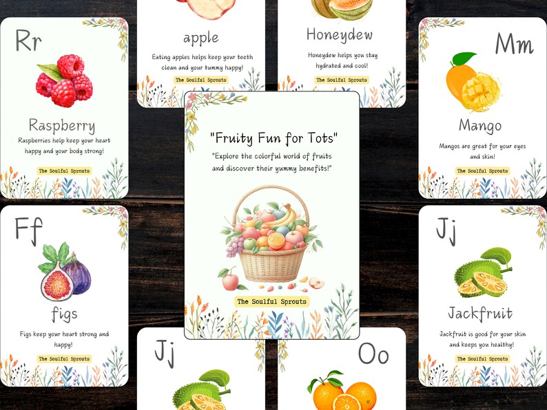 Educational Alphabet Fruit Cards for Kids: A-Z Learning Adventure With ...