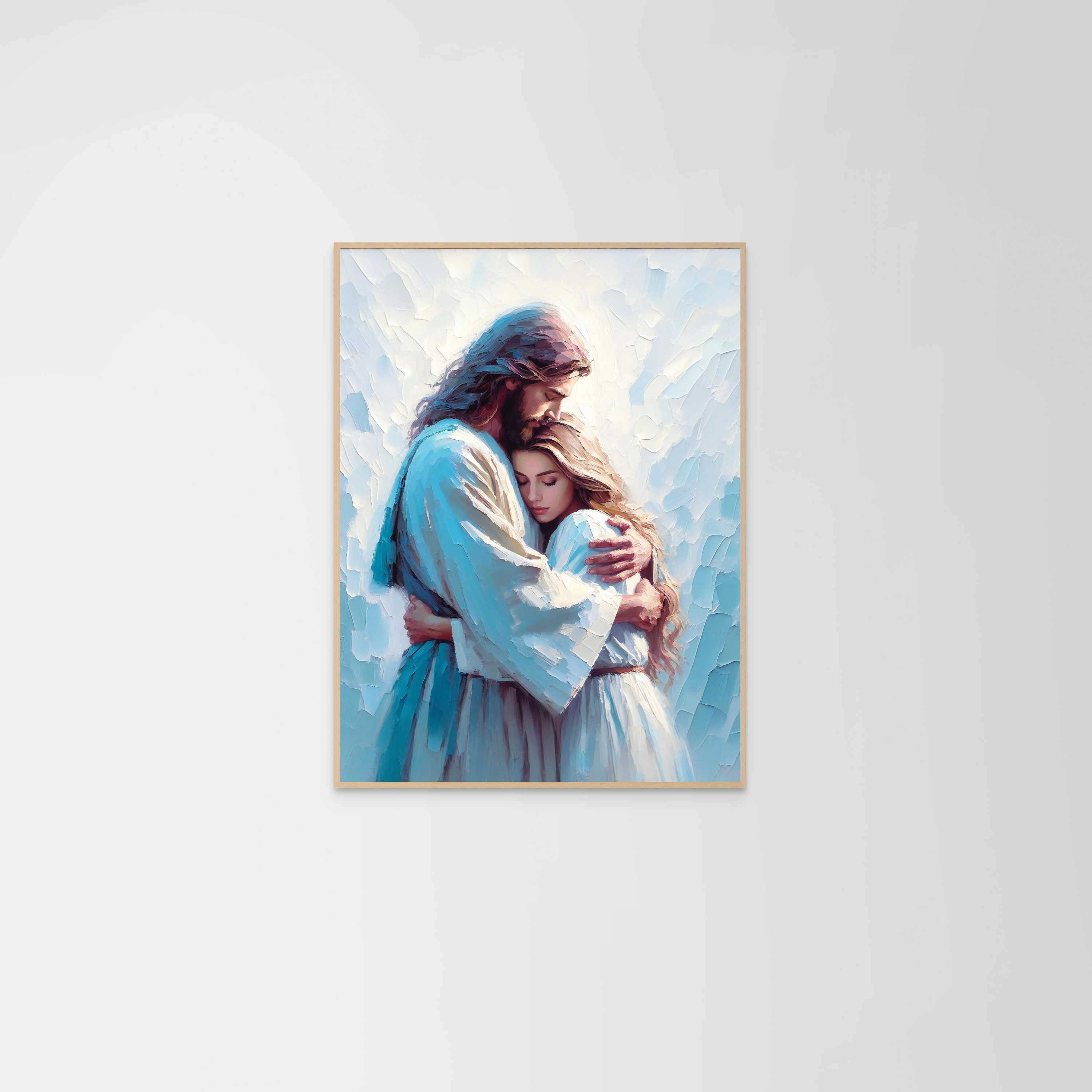 Jesus Hugging Woman, Christian Art, Jesus Hugging Woman, Jesus Art, LDS ...