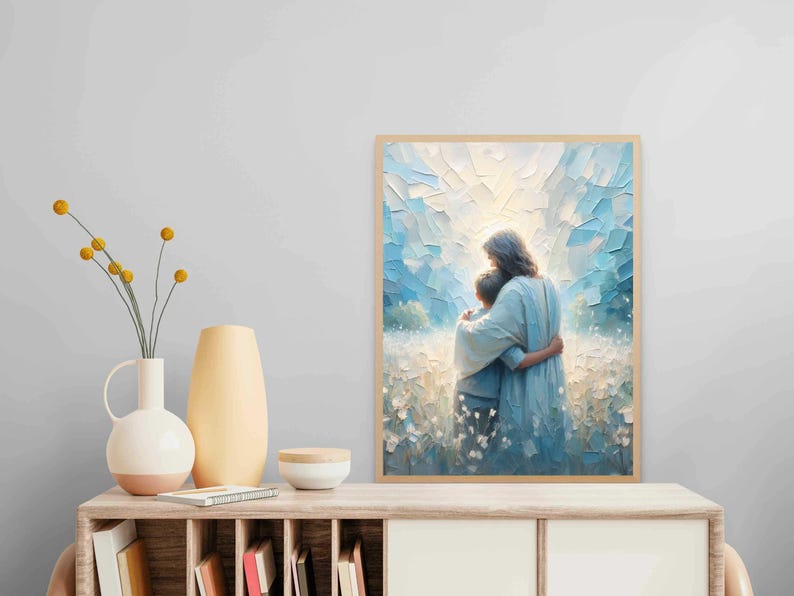 Bonded by Faith, Modern Christian Art, Jesus and Boy, Jesus Painting ...