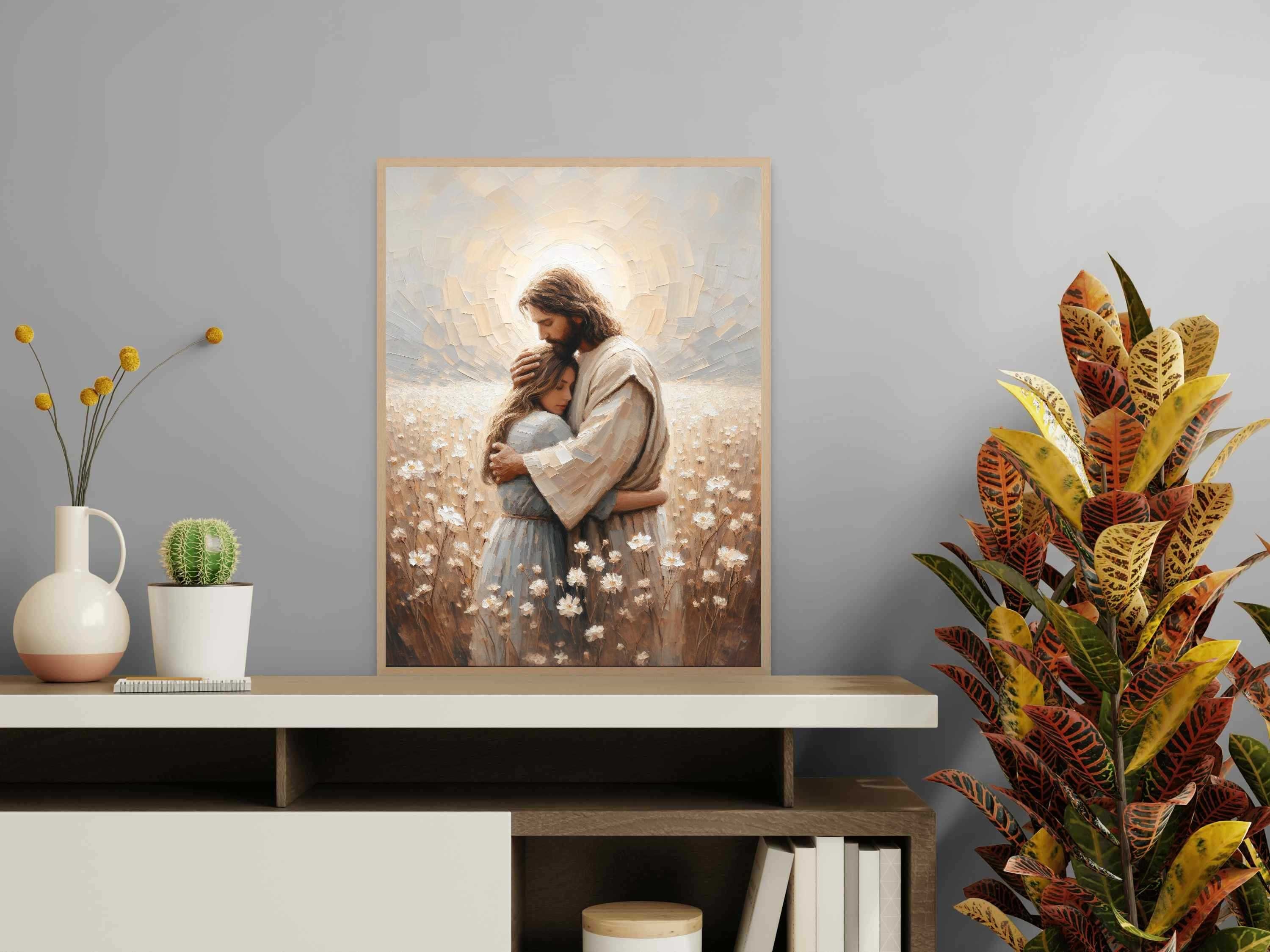 His Love, Christian Painting, Jesus Hugging Girl, Jesus Painting, LDS ...