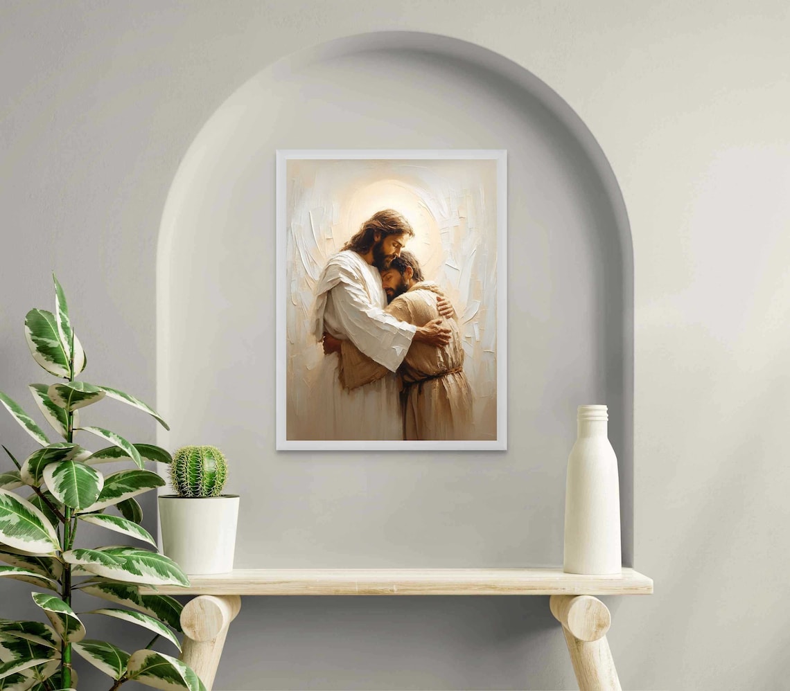 Savior Art, Christian Painting, Jesus With Man, Jesus Painting, LDS Art ...