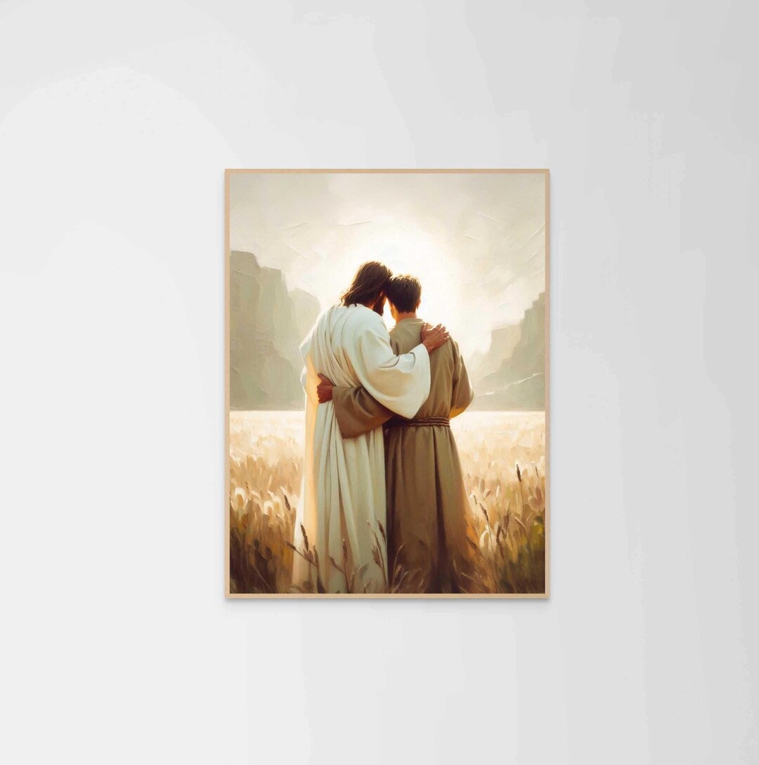 He Guides You, Christian Art, Jesus With Man, Jesus Art, LDS Art, Bible ...