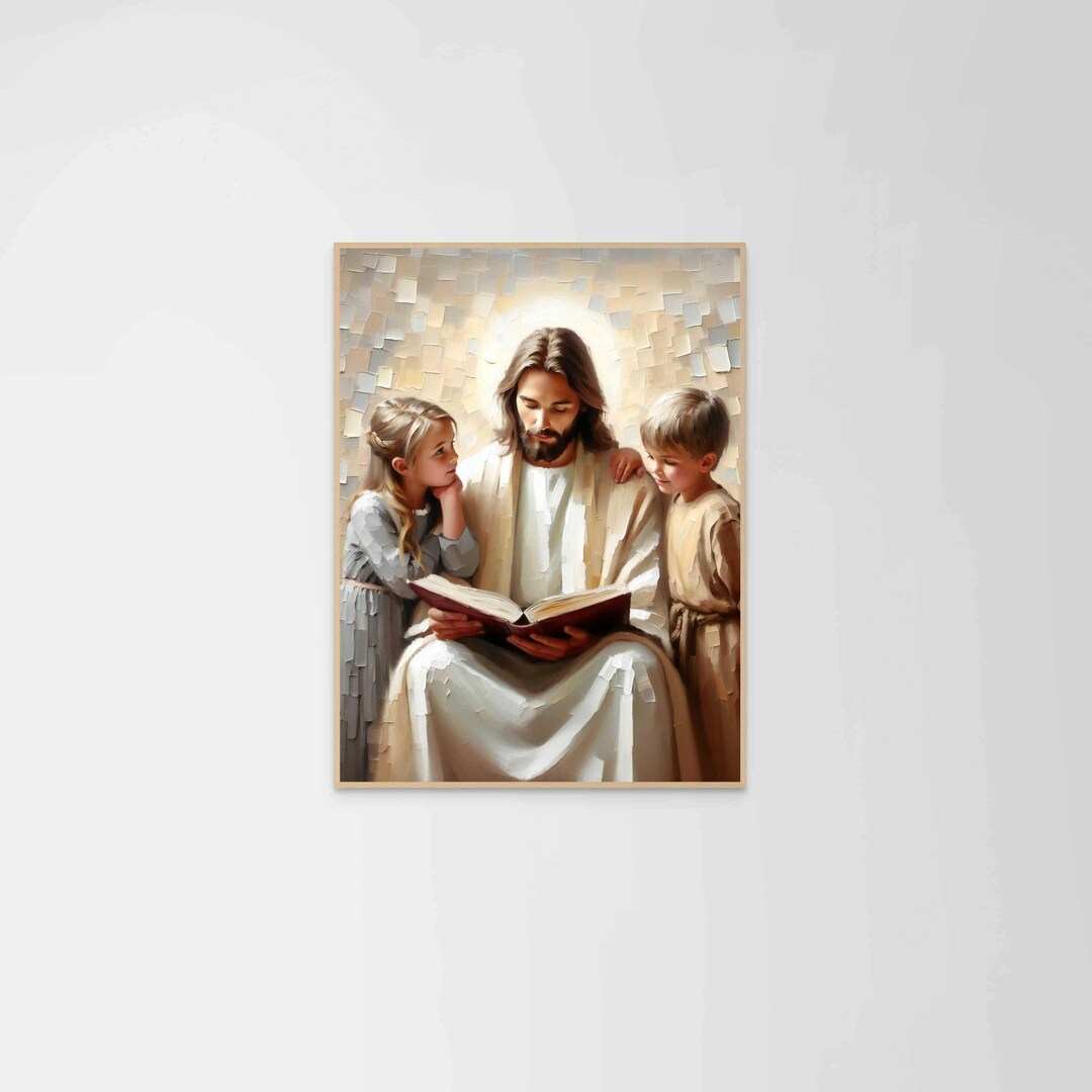 Jesus and Kids, Modern Christian Art, Jesus and Children Art, Jesus ...