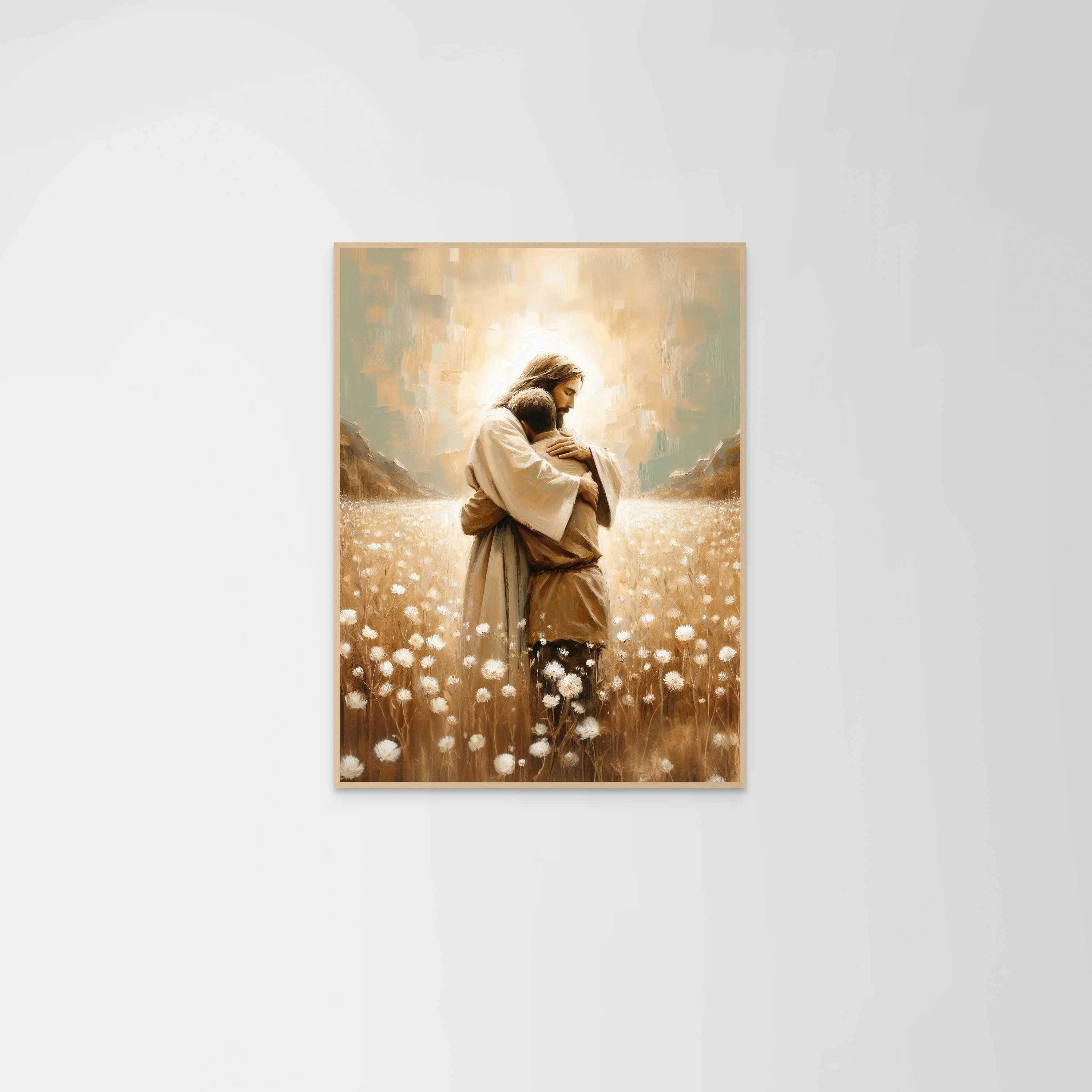 Love of Christ, Christian Art, Jesus Hugging Man, Jesus Wall Art, LDS ...