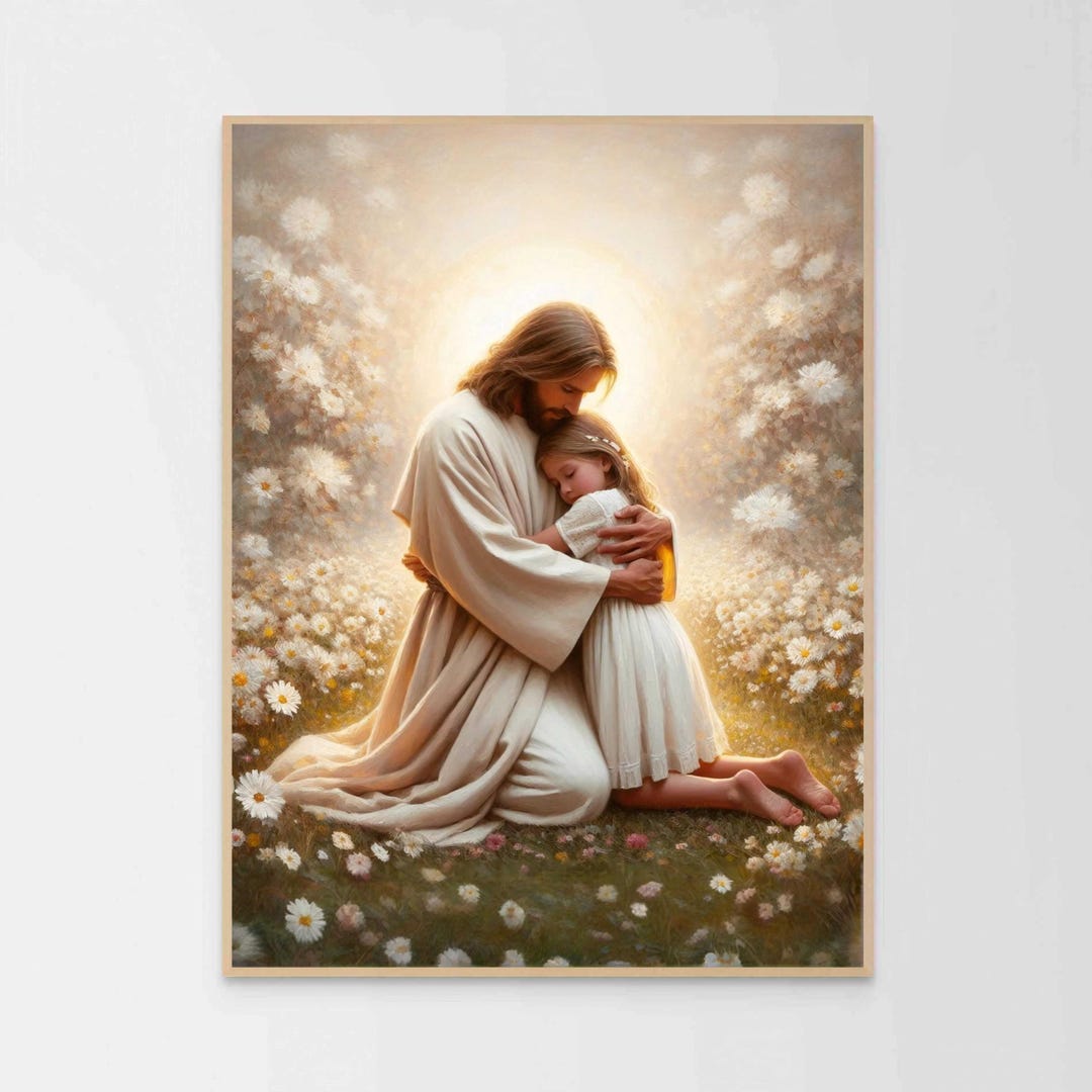 Flowers of Mercy, Modern Christian Art, Jesus With Girl Art, Christian ...