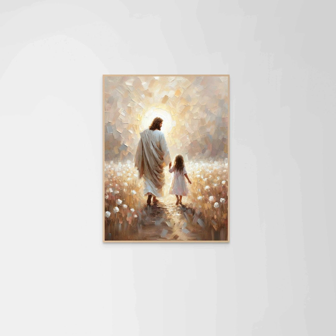 Días con Él, Arte Cristiano, Jesús Caminando con Niña, Imagen de Jesús ...