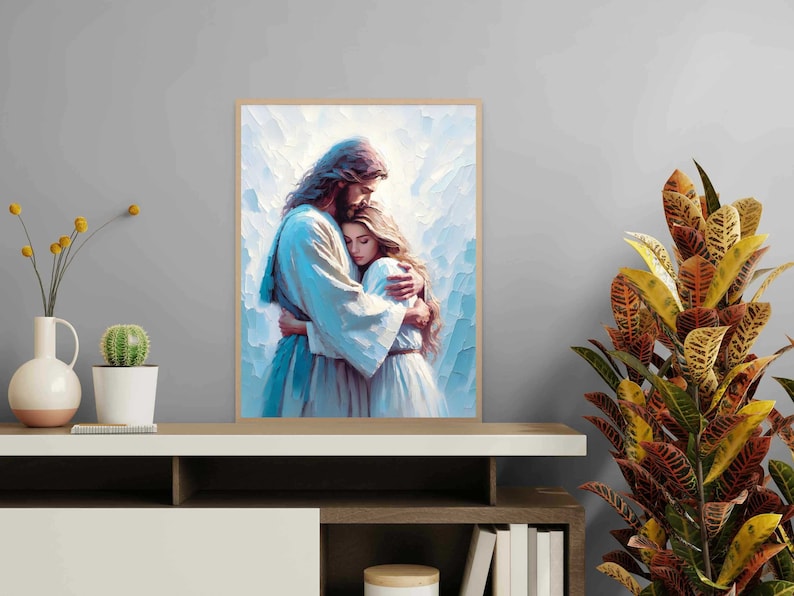 Jesus Hugging Woman, Christian Art, Jesus Hugging Woman, Jesus Art, LDS ...