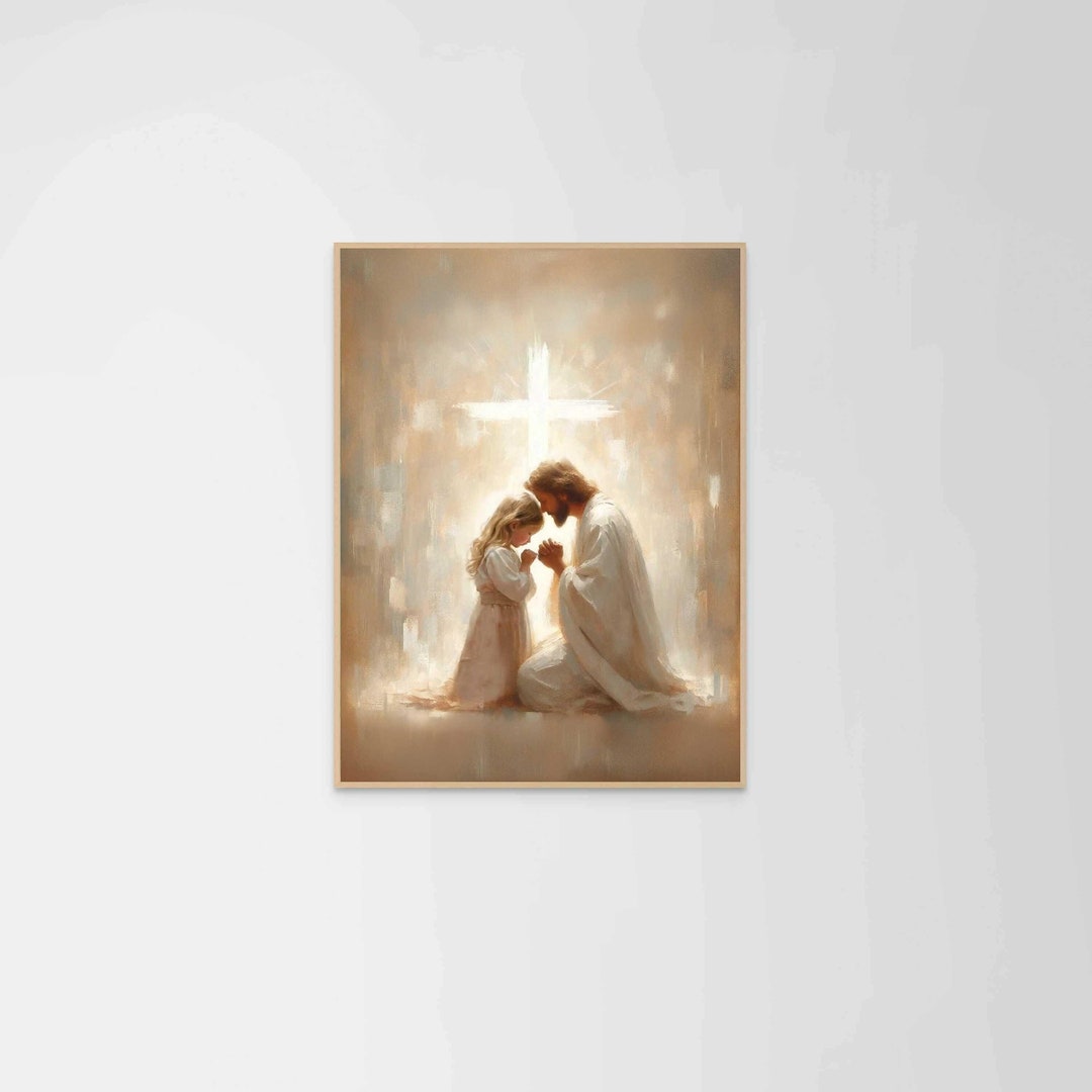 Savior's Protection, Christian Wall Art, Jesus and Girl, Jesus Prints ...