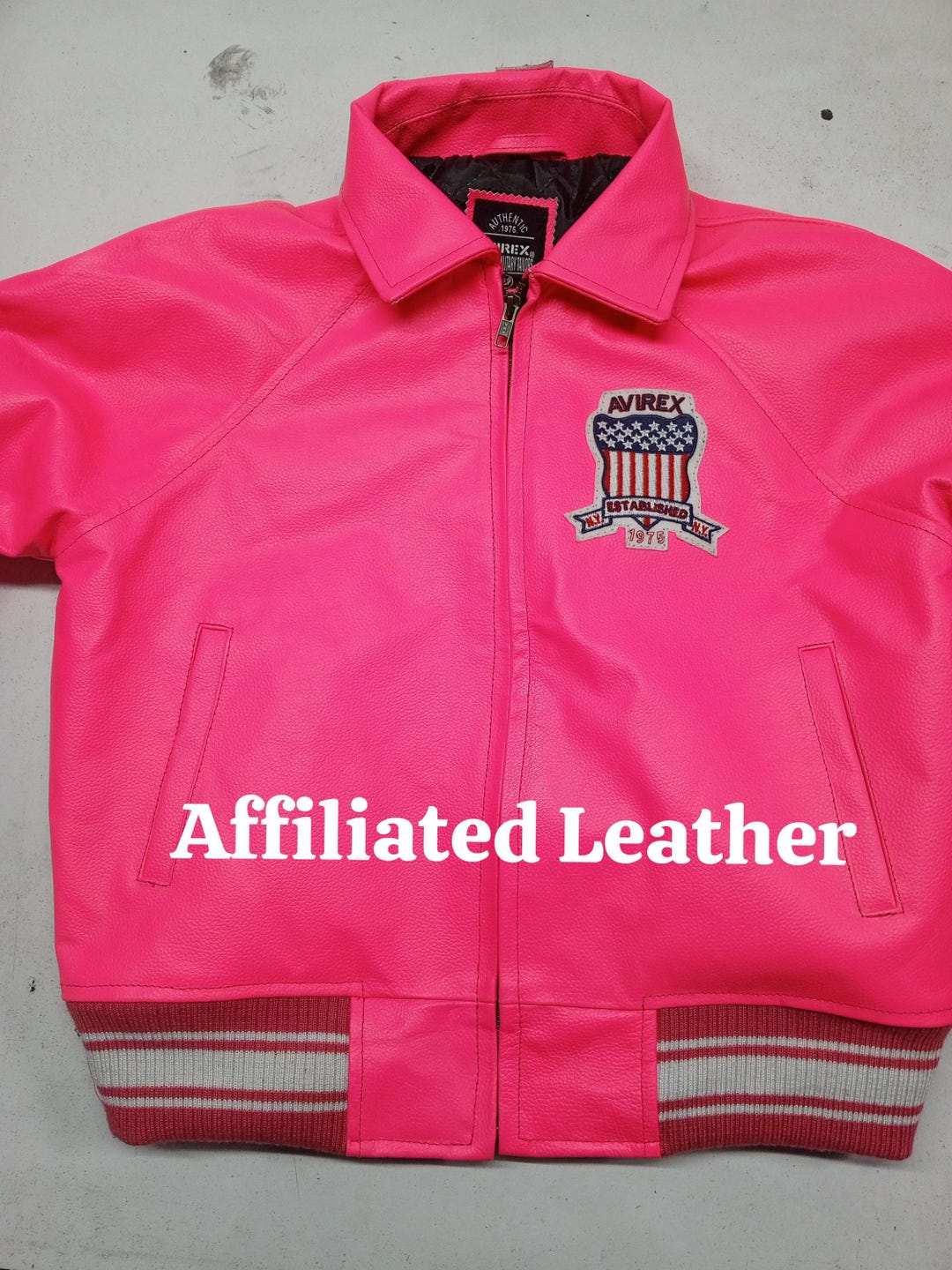 Handmade Custom Pink Icon Military Bomber Jacket AVI REX Jacket 100% ...