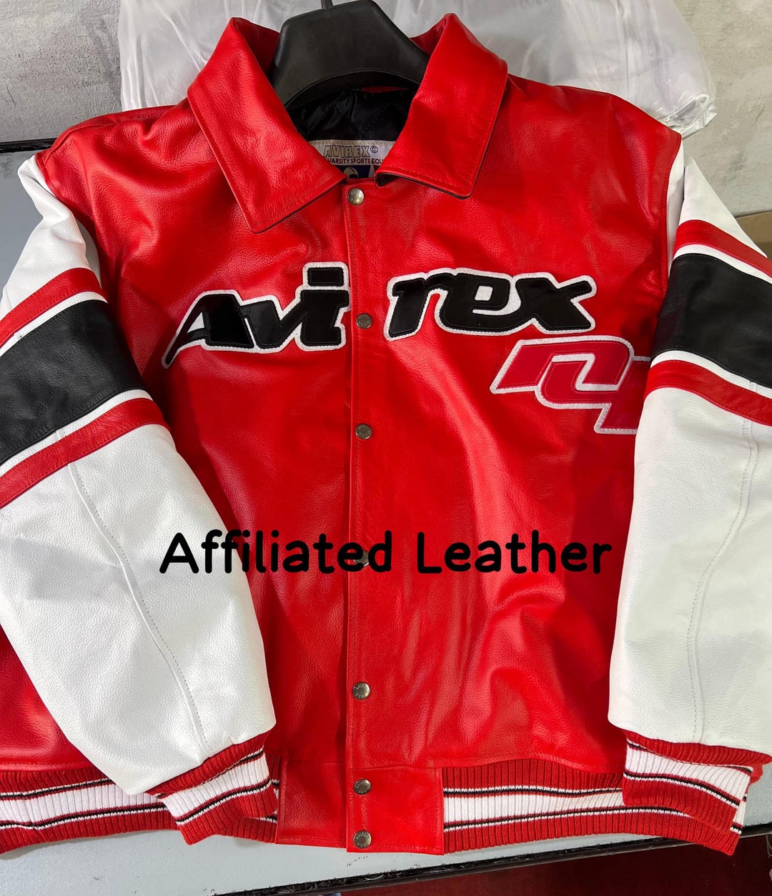 Unisex Avirex USA Legend Classic Genuine Leather Jacket in Stunning Red ...
