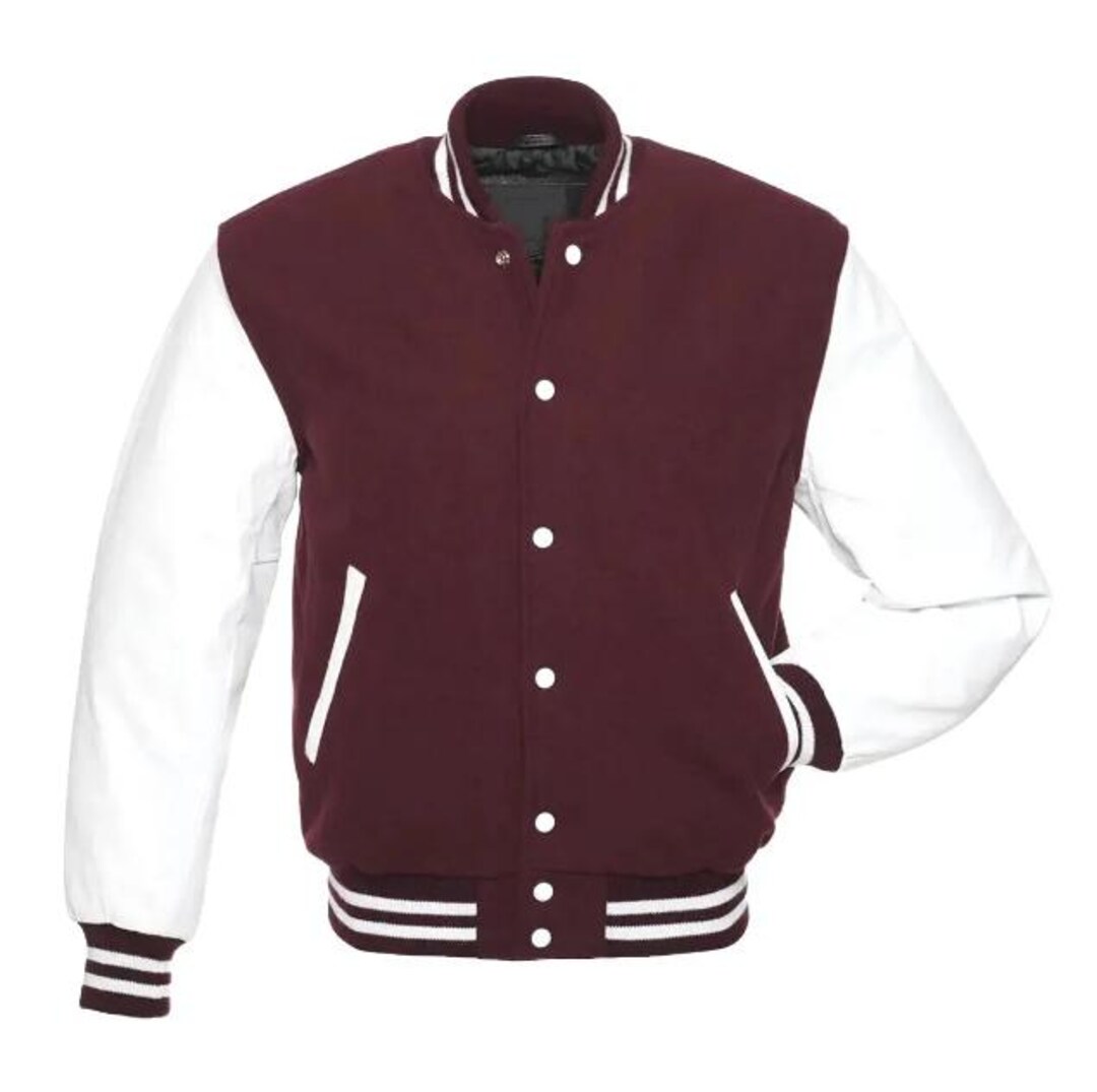 Unisex Varsity Jacket Baseball Letterman Jackets Wool Body Genuine ...