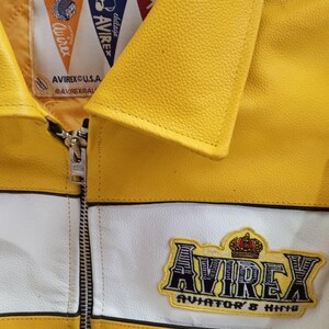 Avirex AVIATOR King 75 Bomber Jacket, Yellow Men's Cowhide Leather Jacket - Etsy