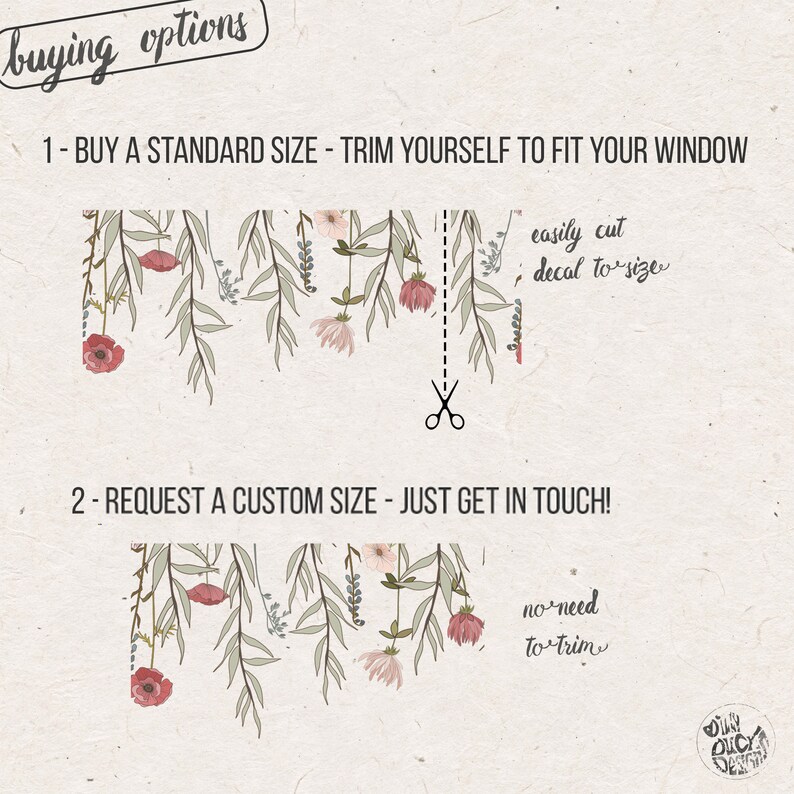 Retro Flower Shop Window Film Border Decal for Business or Retail ...