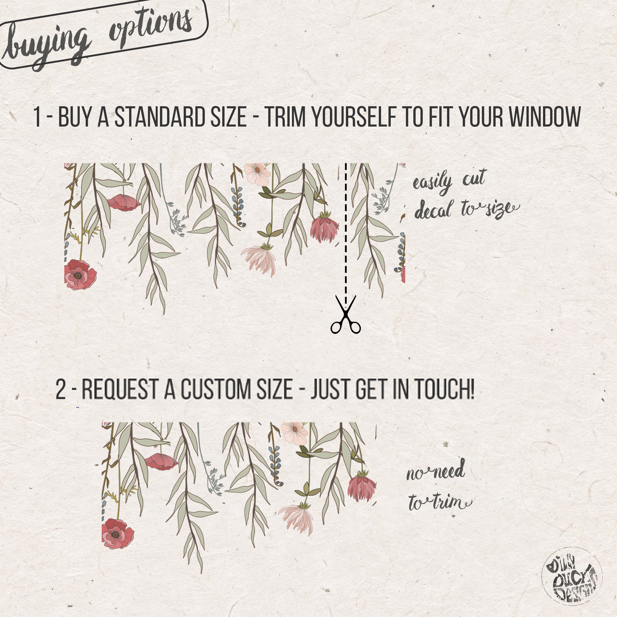 Retro Flower Shop Window Film Border Decal for Business or Retail ...