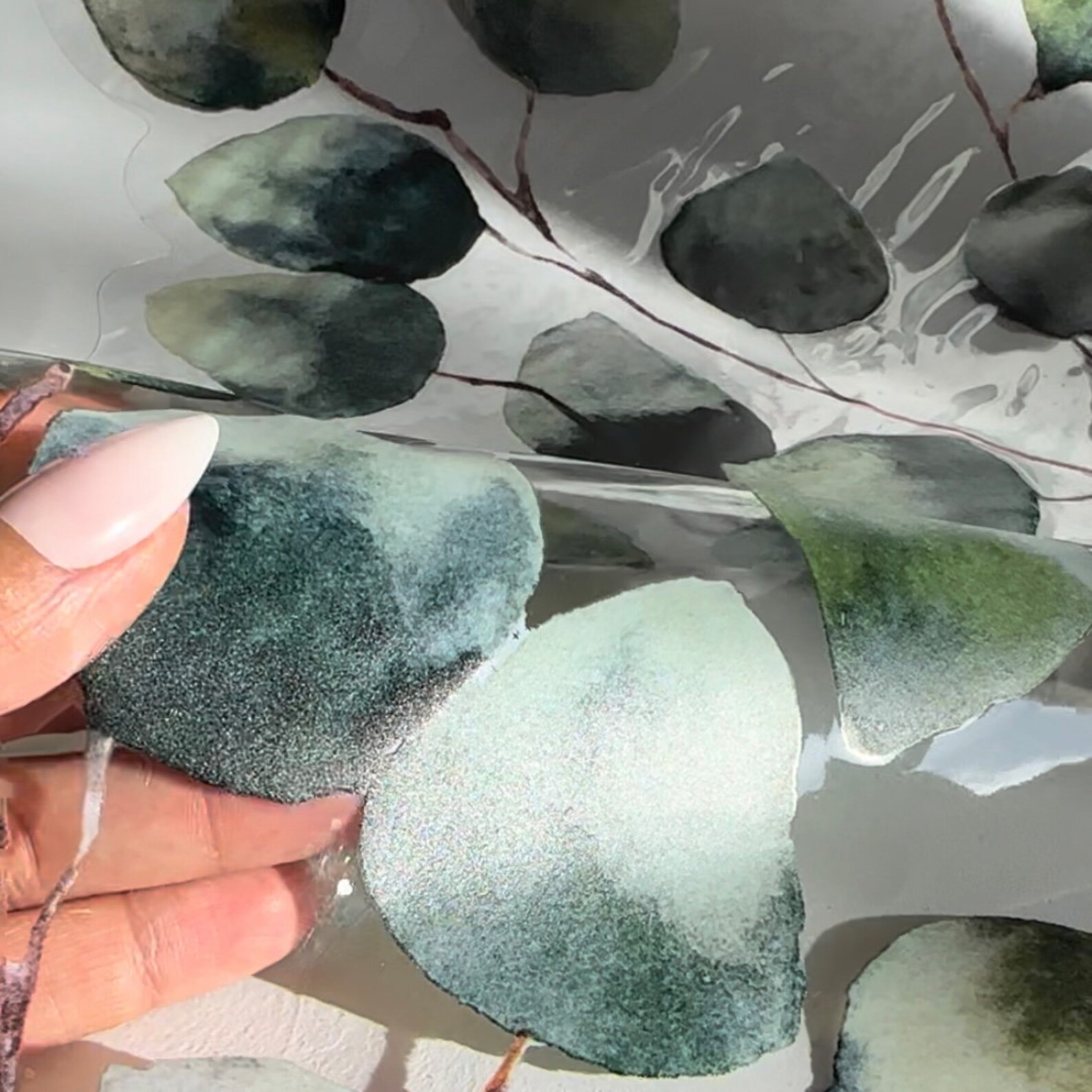 Opening Soon Sign Shop Window Decal - Eucalyptus Leaves Window Sticker ...