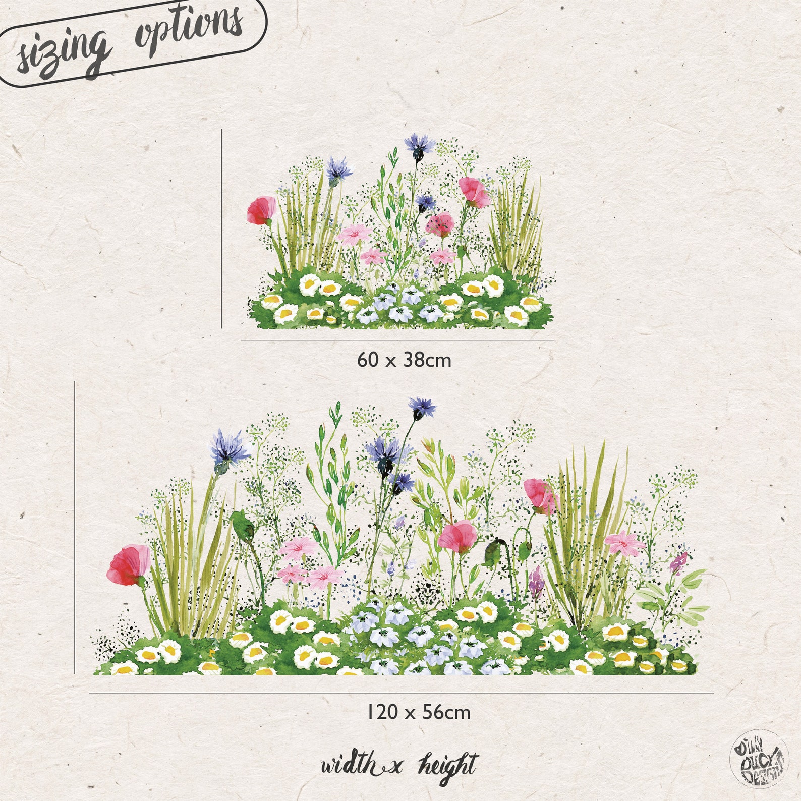 Meadow Flowers Shop Window Sticker for Storefront Display and ...