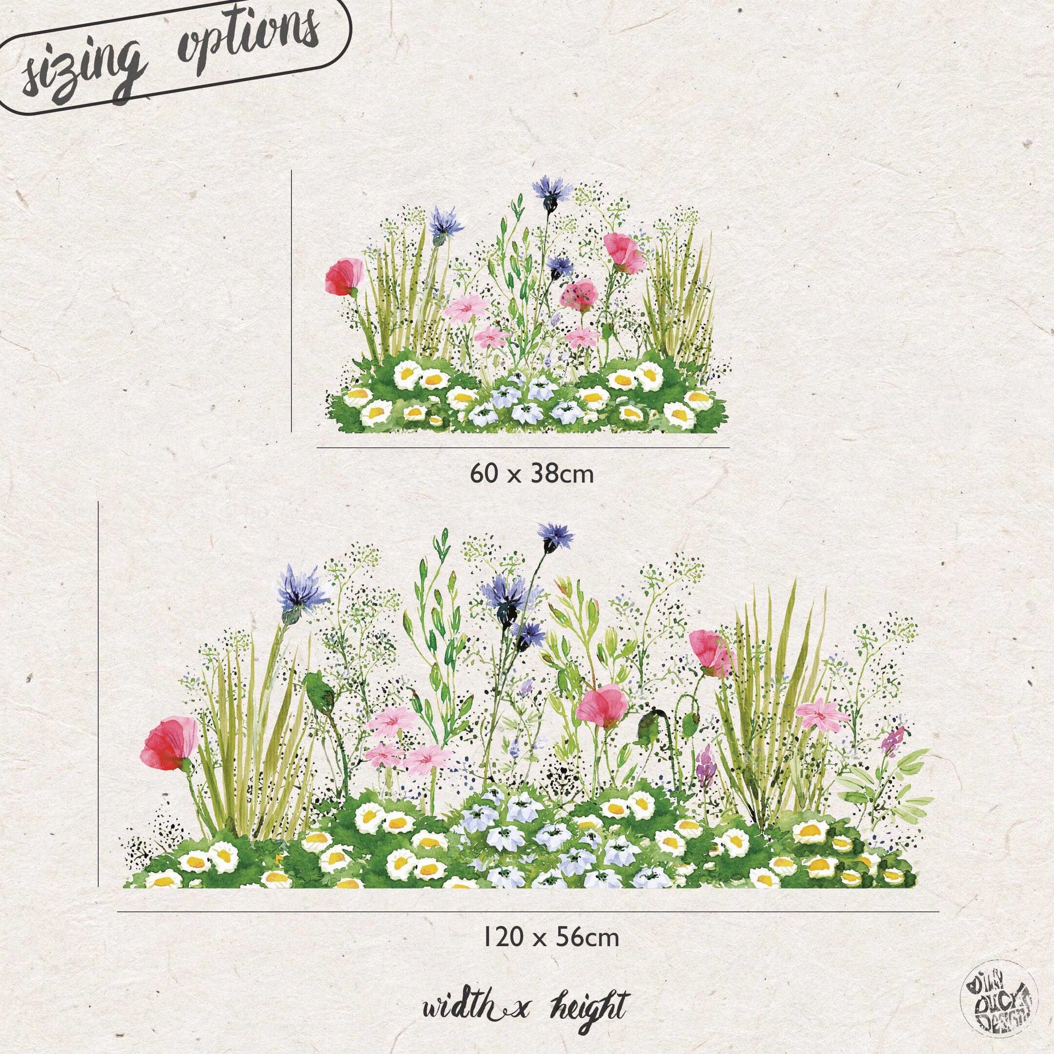 Meadow Flowers Shop Window Sticker for Storefront Display and ...
