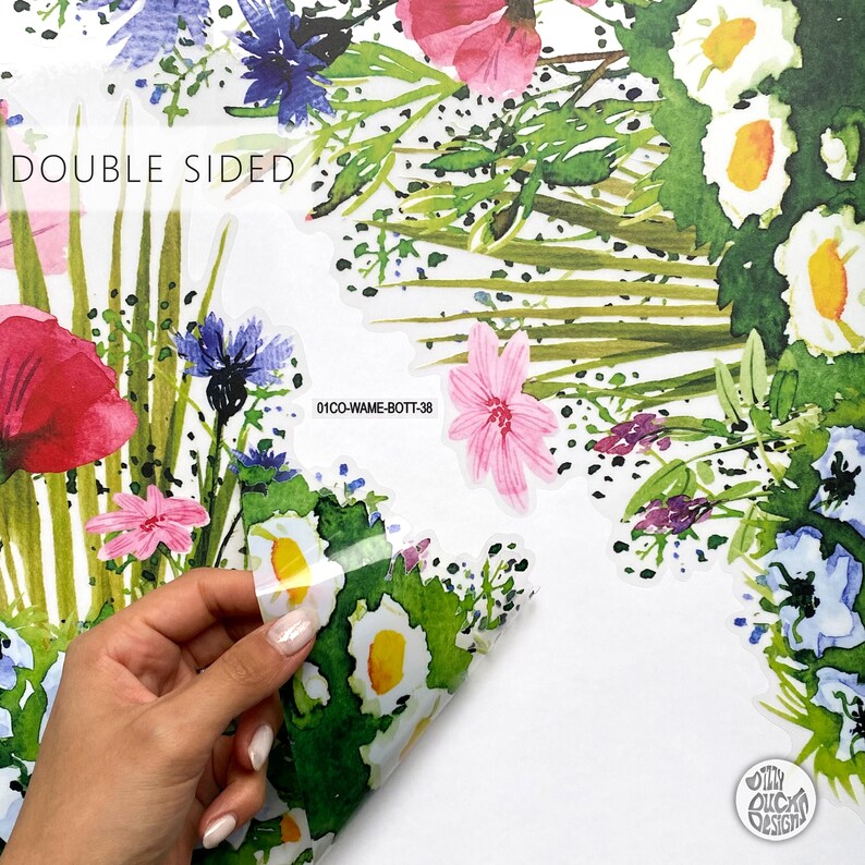 2x Meadow Flower Shop Window Decal Corners for Business Retail Café ...