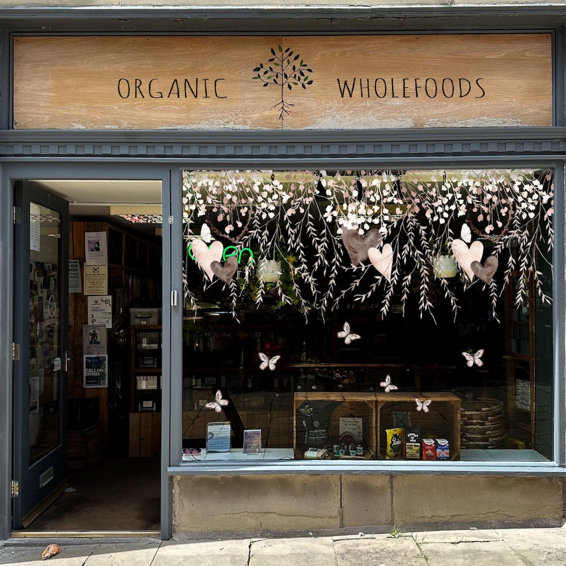 Floral Hearts Valentine Shop Window Decal Border for Retail Storefront ...