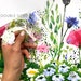 Watercolour Meadow Flower Shop Window Film Border Decal for Business or ...