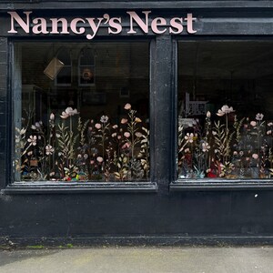 Magic Botanical Flower Shop Window Border Decal for Storefront Display ...