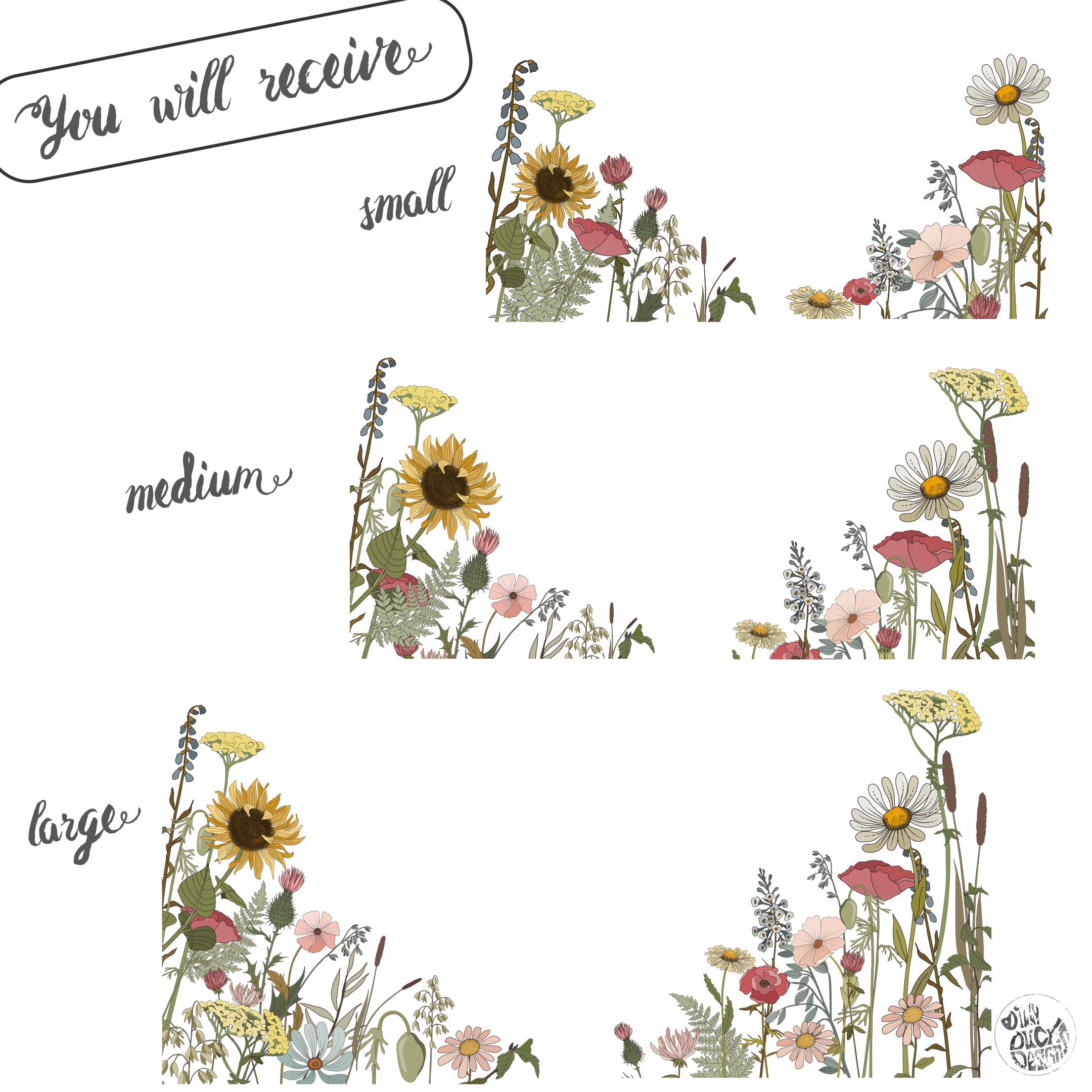 2x Retro Flower Shop Window Decal Corners for Business Retail Store ...