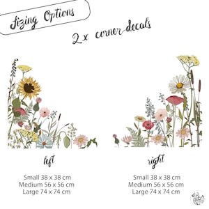 2x Retro Flower Shop Window Decal Corners for Business Retail Store ...