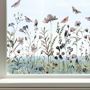 Magic Botanical Flower Shop Window Border Decal for Storefront Display ...