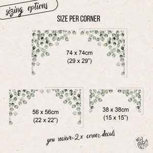 2x Shop Window Corner Decals - Eucalyptus Leaf for Shop Retail Window ...