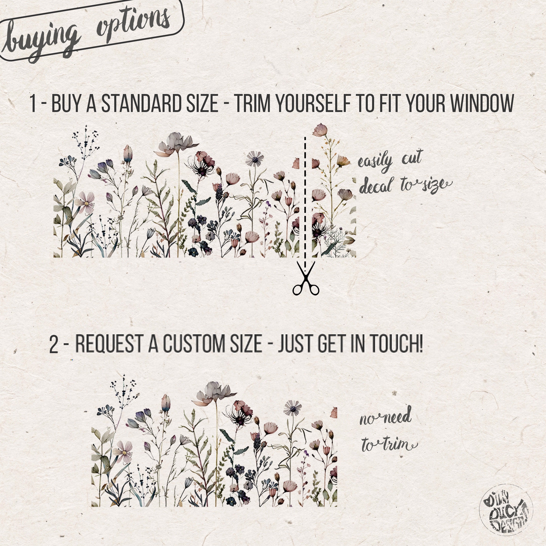 Magic Botanical Flower Shop Window Border Decal for Storefront Display ...