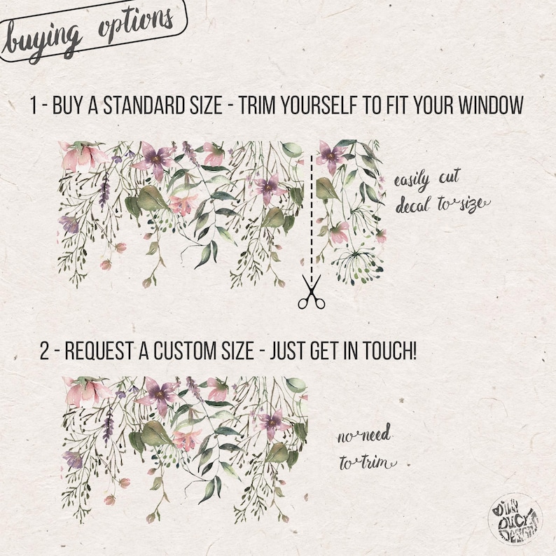 Pink Summer Flowers Shop Window Decal Border for Retail Storefront ...