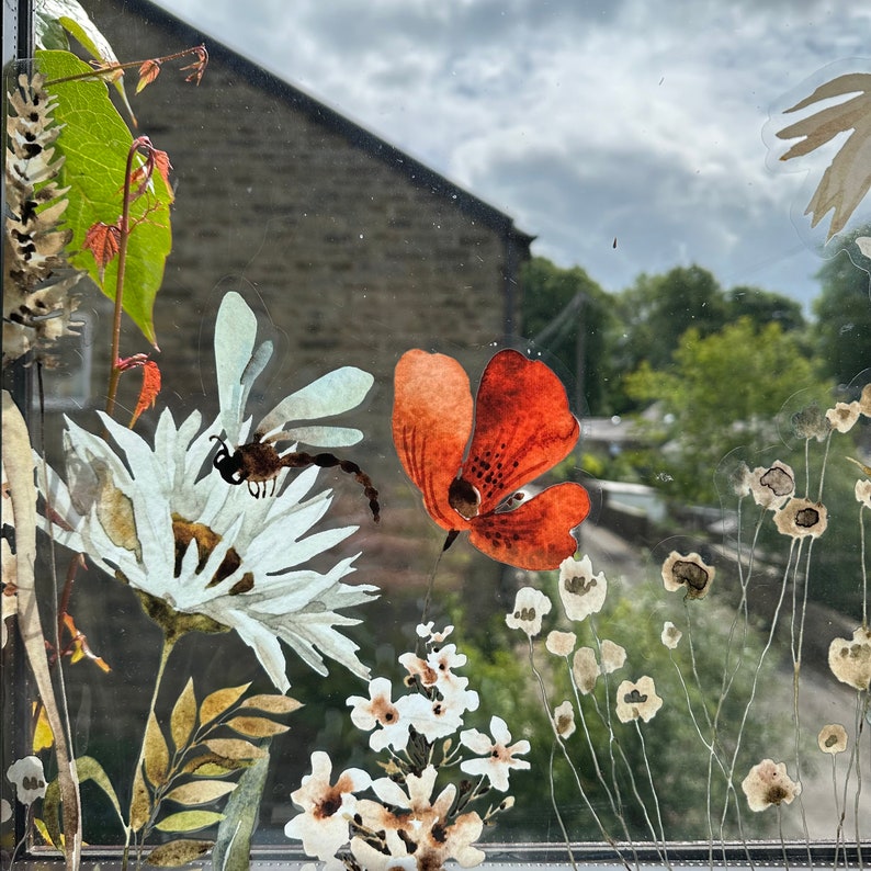 Wild Flower Shop Window Decal Border for Retail Storefront Business ...