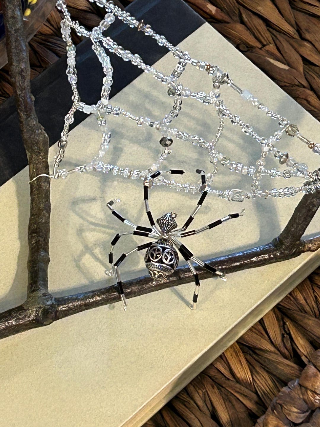 Spider Web Woven in Crook of Branch - Etsy