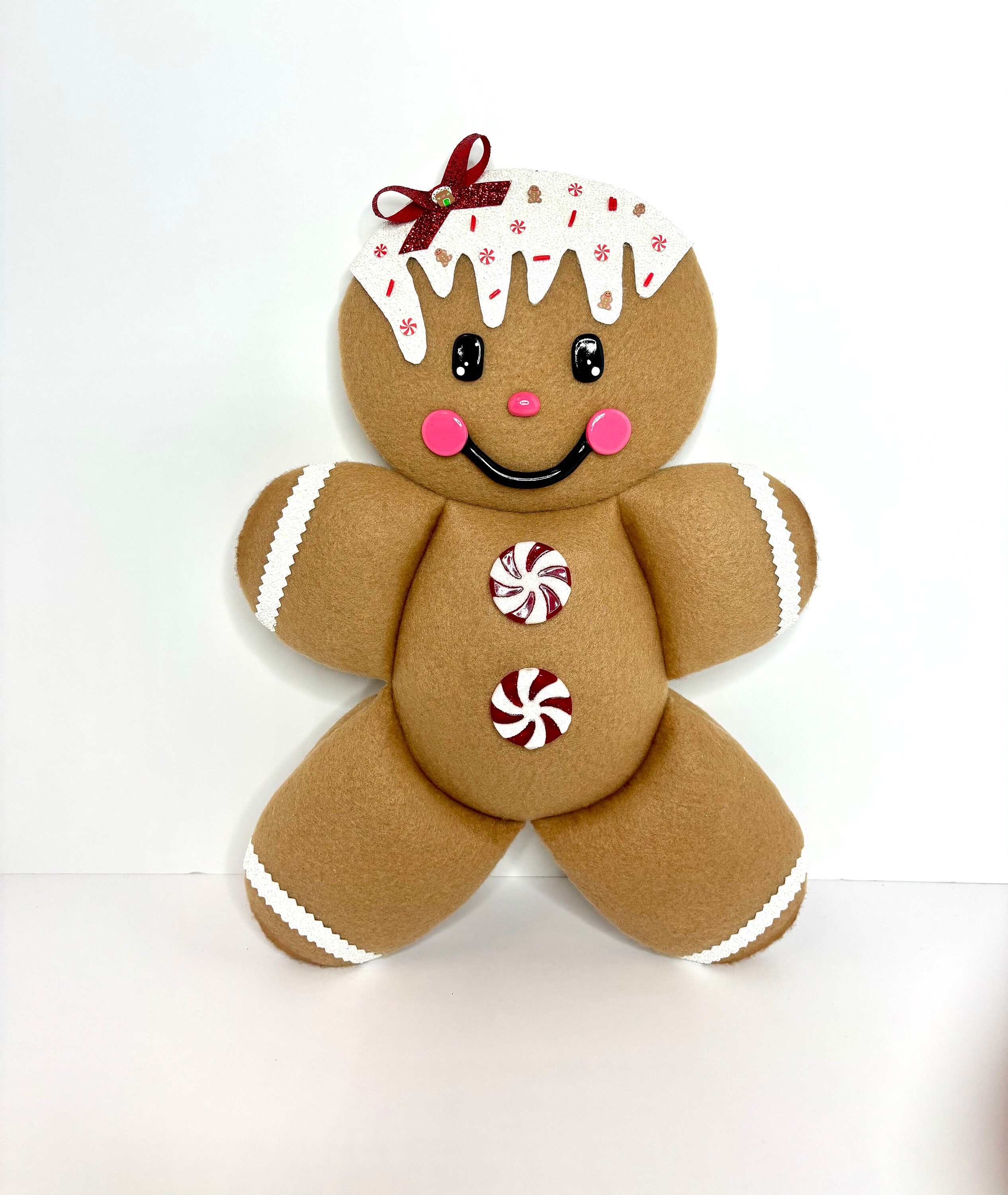 Gingerbread Wreath Attachment, Christmas Wreath Attachment, Gingerbread ...