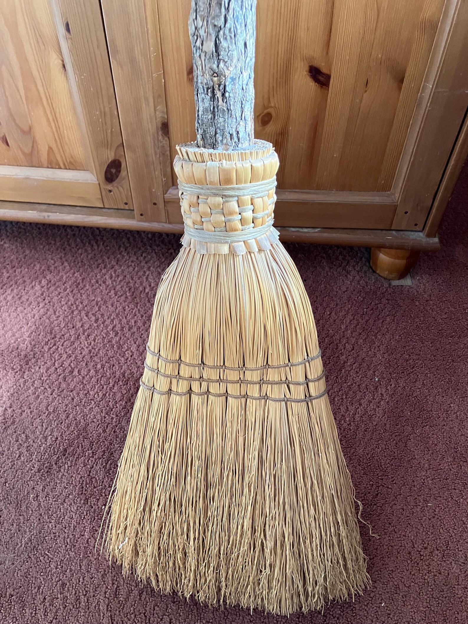 Vintage Carved Wizard Face Oak Broom - Etsy
