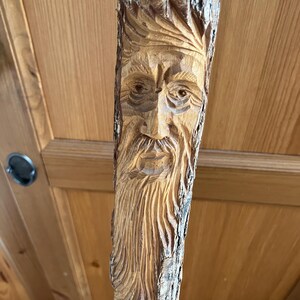 Vintage Carved Wizard Face Oak Broom - Etsy