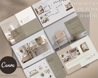 Interior Design Project Proposal & Mood Board Canva Template ...