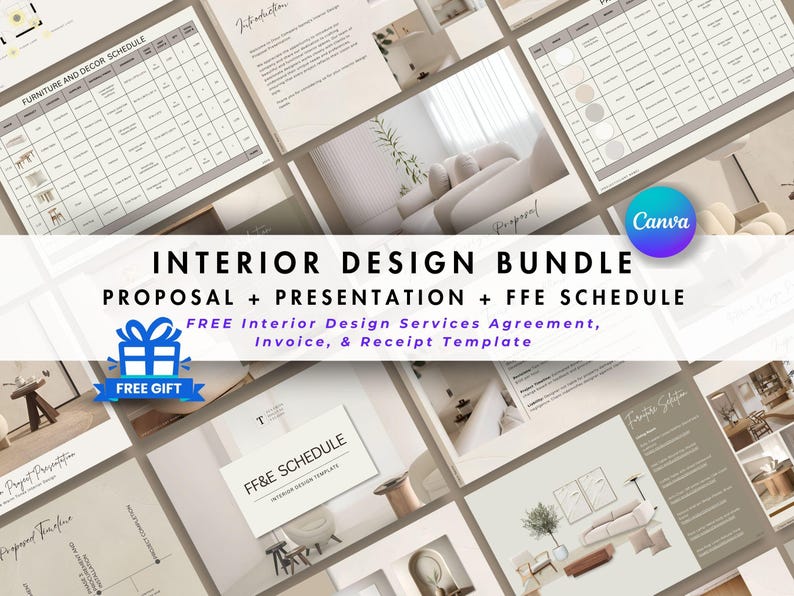 Interior Design Bundle Template, Interior Design Proposal, Project ...